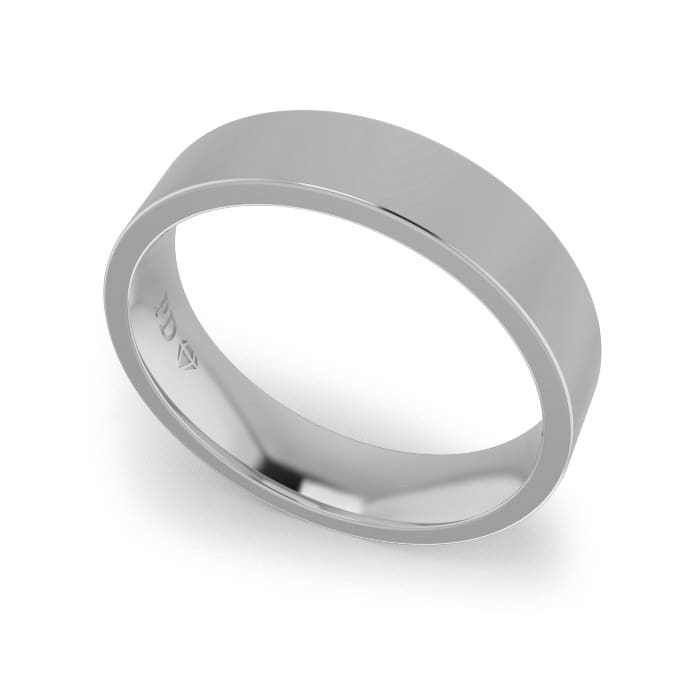 White Gold Gents Flat Wedding Ring 🇳🇿