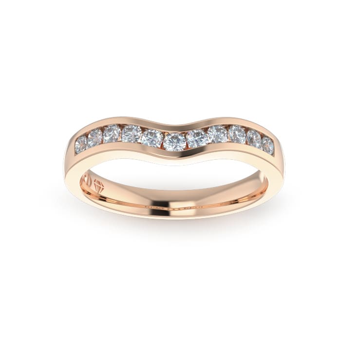 Rose Gold Fitted Channel set Wedding Ring - NZ 🇳🇿